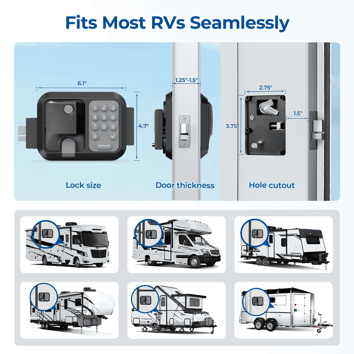 Home ONNAIS RV Door Lock ONNAIS Guard Pro RV Door Lock Keyless Entry ...